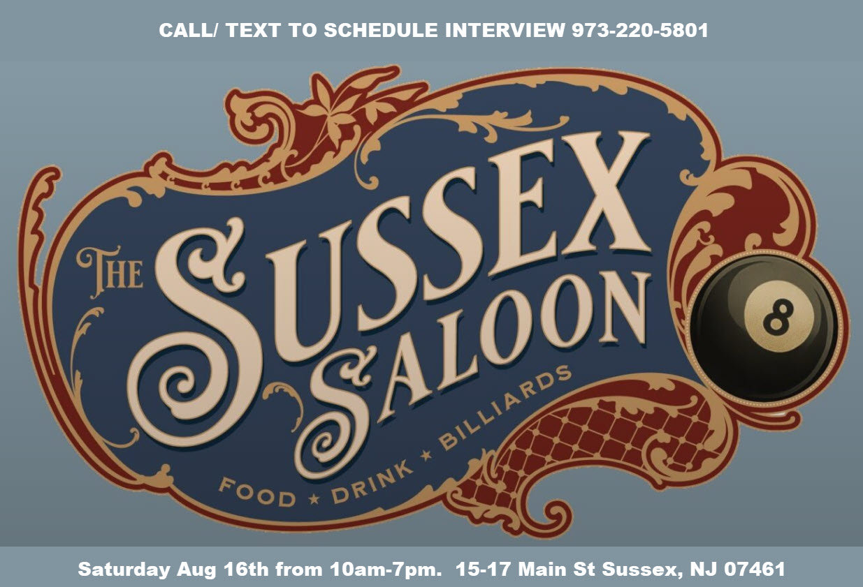 THE SUSSEX SALOON HIRING EVENT Interview Sign-Up – The Sussex Saloon